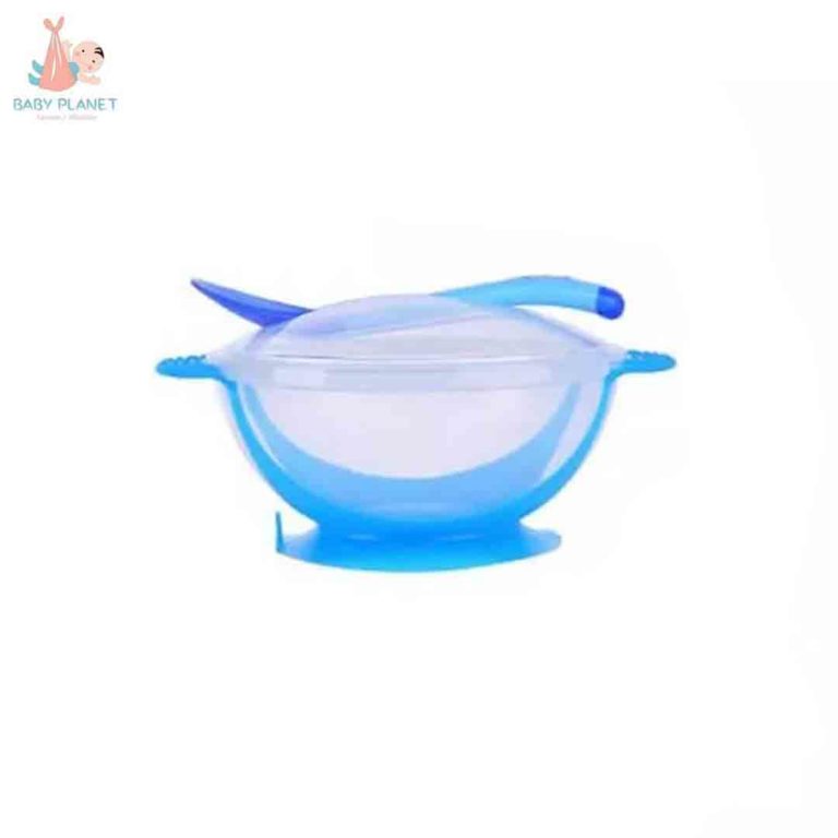 Transparent Baby Feeding Suction Bowl with Lid and Spoon - Baby Planet