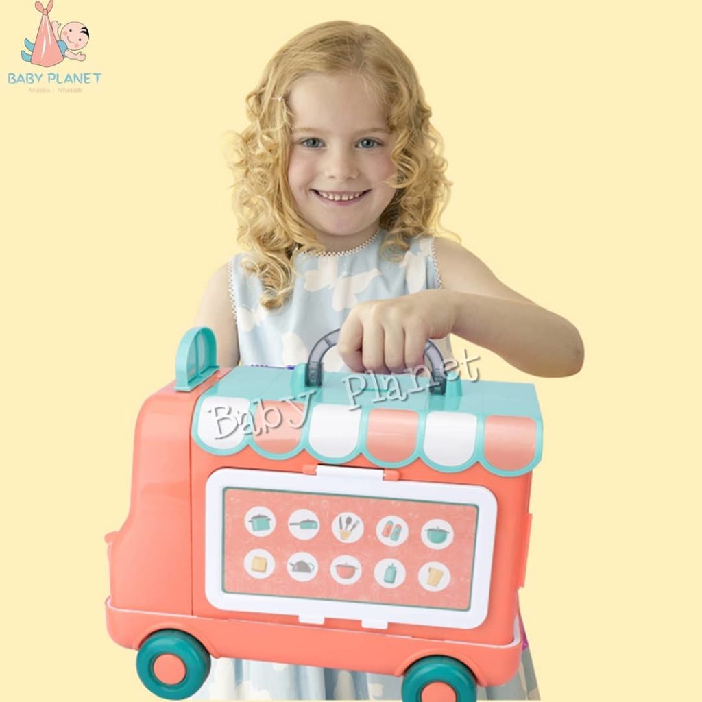 VANYEH 2 in 1 Fun Mobile Bus with Kitchen Set - Baby Planet