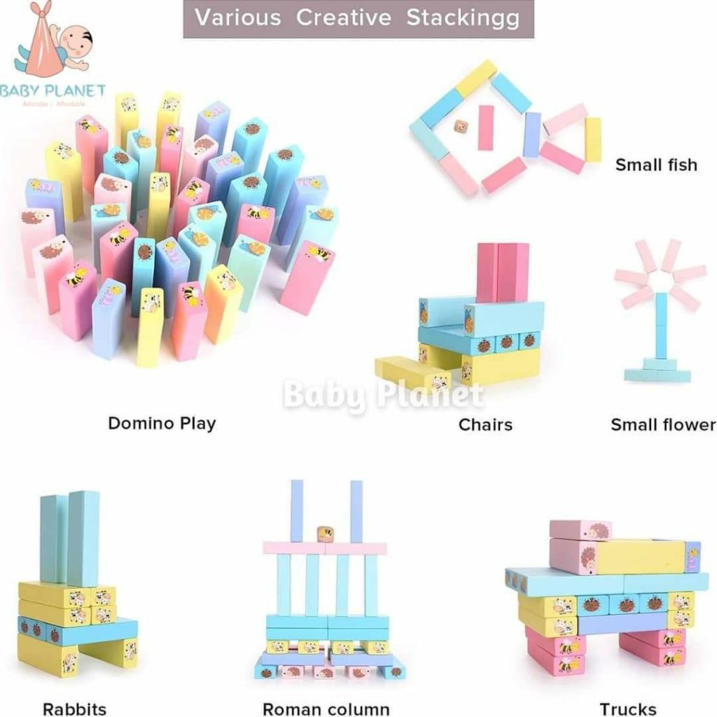 Jenga Game Stack High Wooden Blocks - Baby Planet