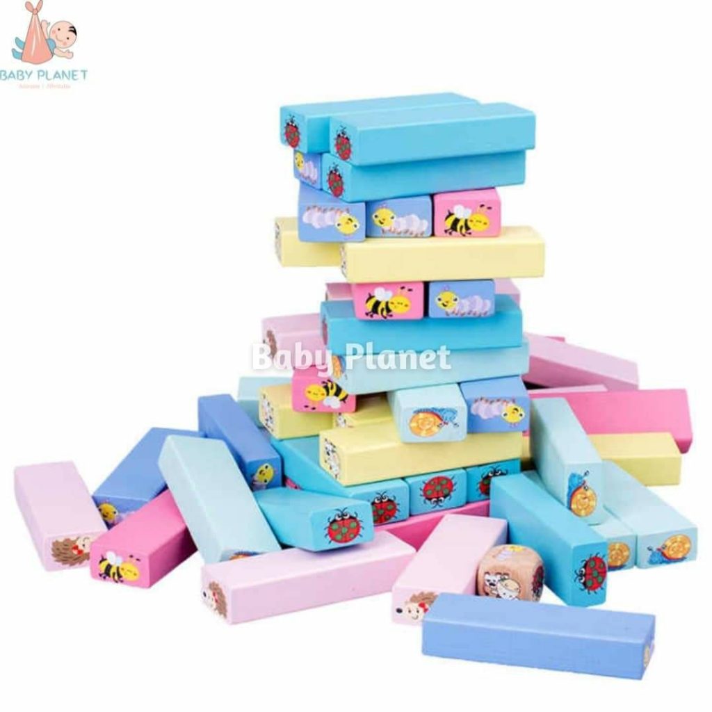 Jenga Game Stack High Wooden Blocks - Baby Planet