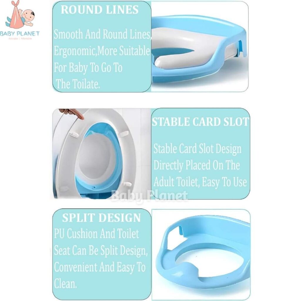 Soft Cushioned Baby Toilet Potty Seat With Handle – Plain Colours ...