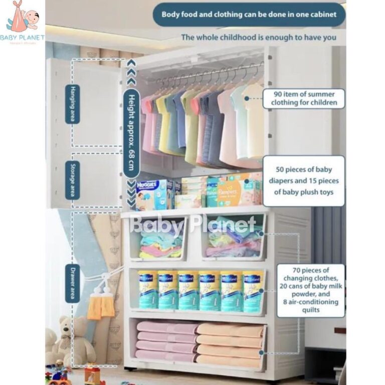 Extra-Wide Cute Cartoon Design Kids Wardrobe / Baby Cupboard with ...