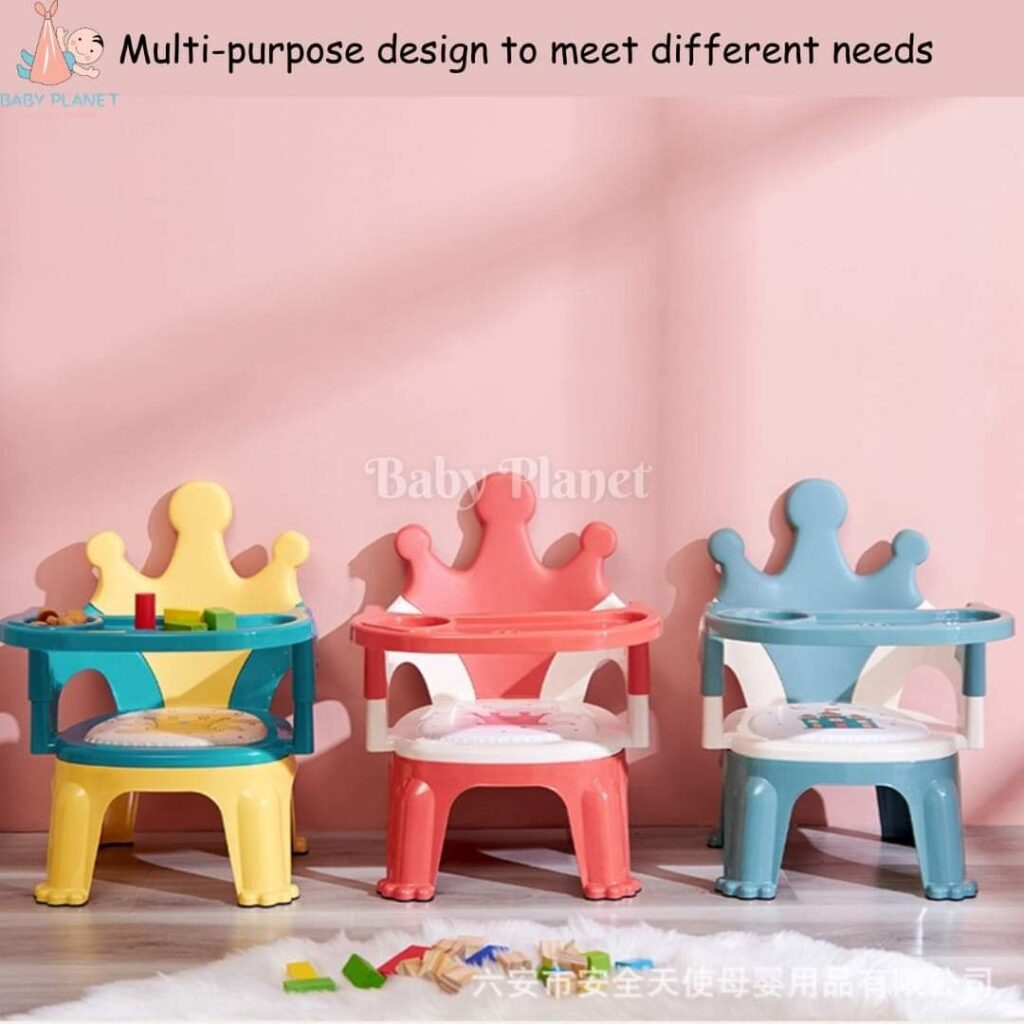 Cute Crown Design Multifunctional Baby Feeding Chair with Removable ...