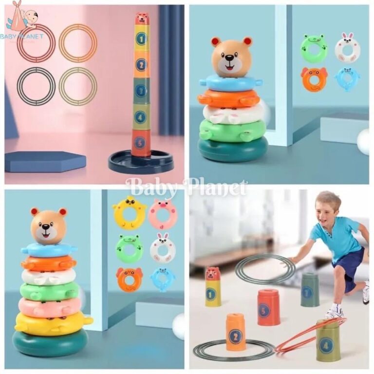 2 in 1 Ferrule Stack Height and Cute Bear Rings Stack Height Toy Set ...