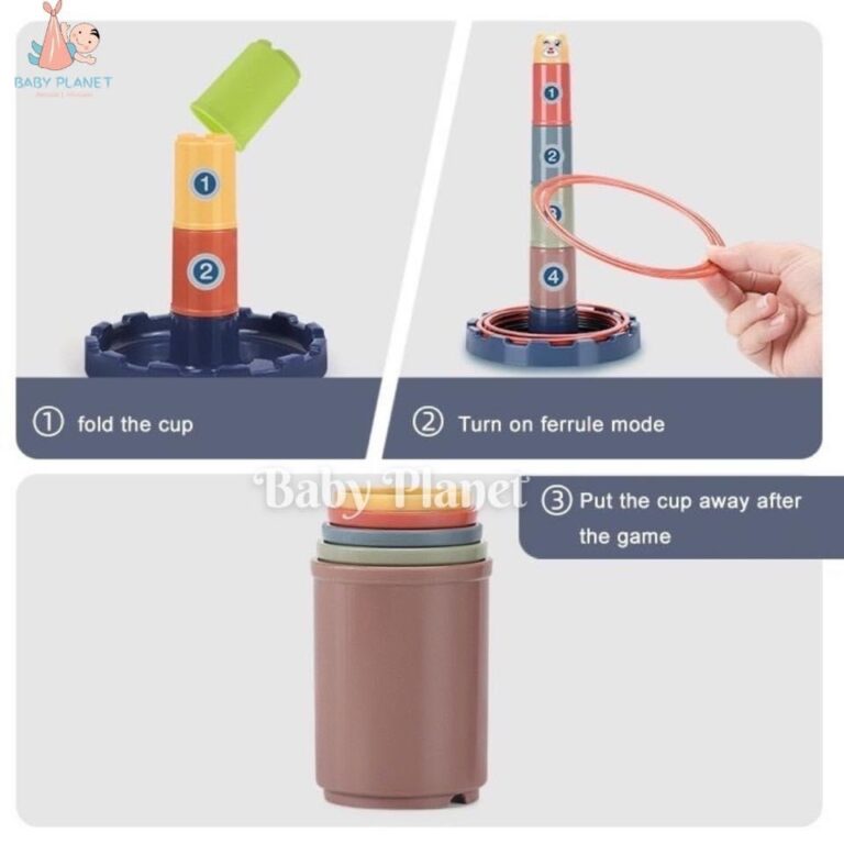 2 in 1 Ferrule Stack Height and Cute Bear Rings Stack Height Toy Set ...