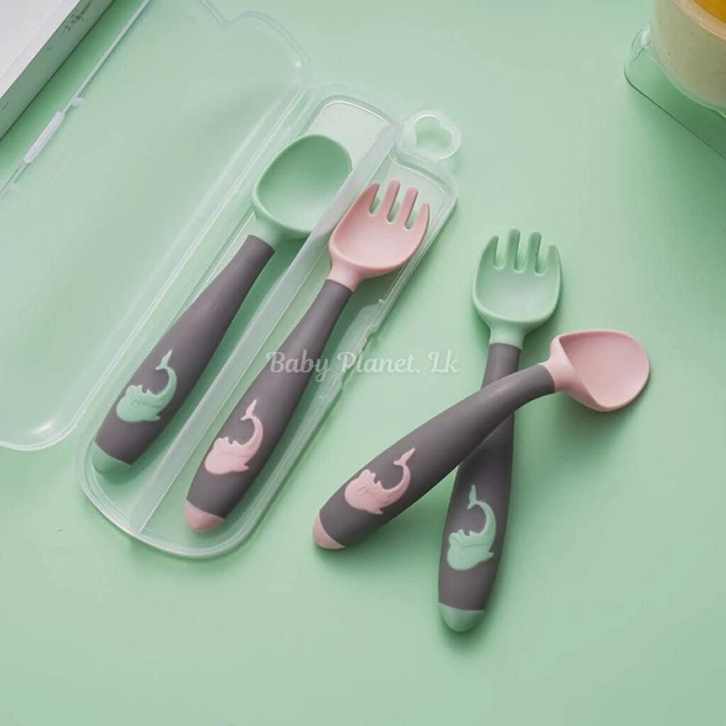 BPA Free Food Grade Bendable Baby Spoon and Fork Set with Storage Box ...