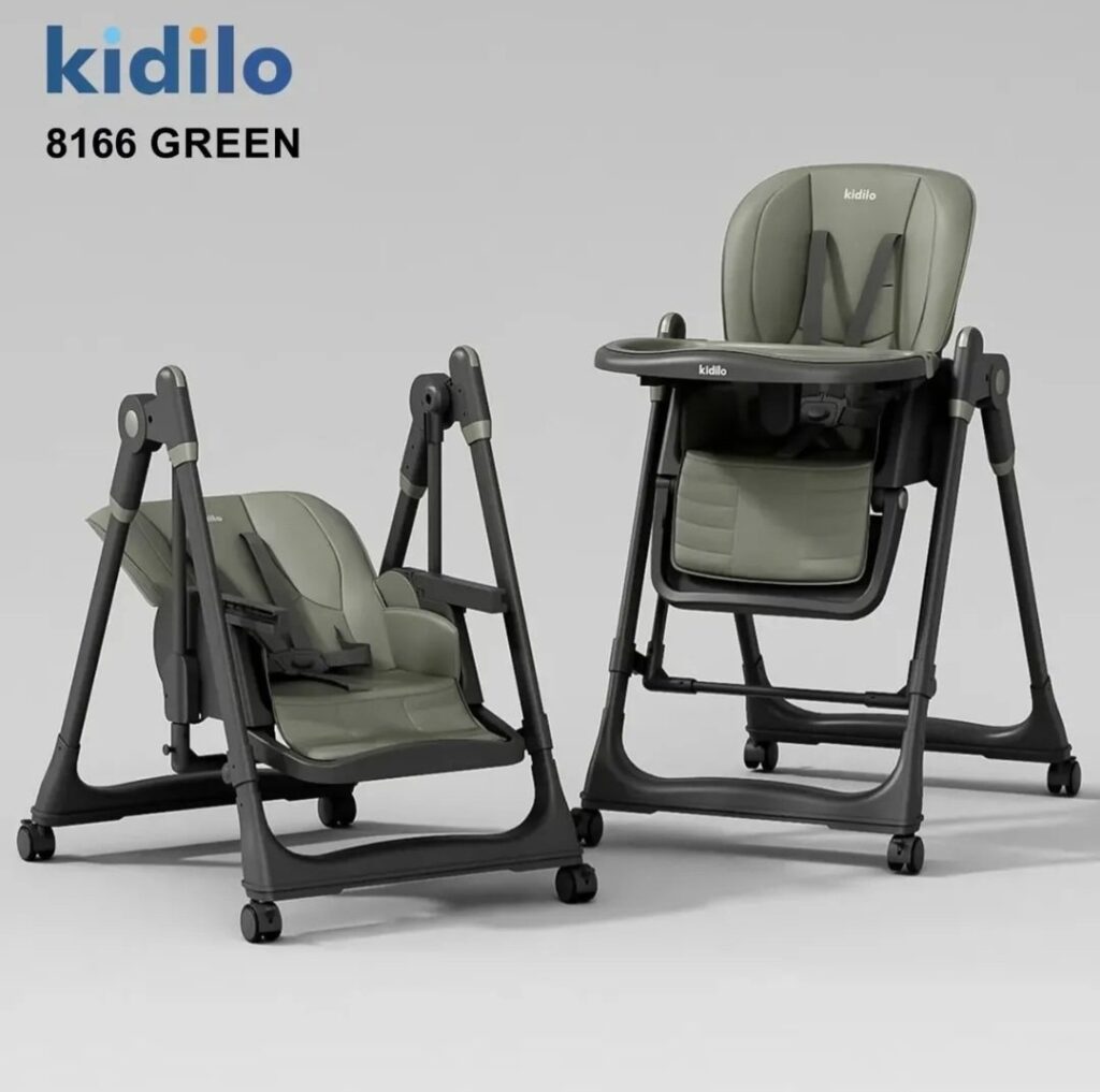 Kidilo (8166) 2 in 1 High Luxury Reclinable Baby Feeding Chair and ...